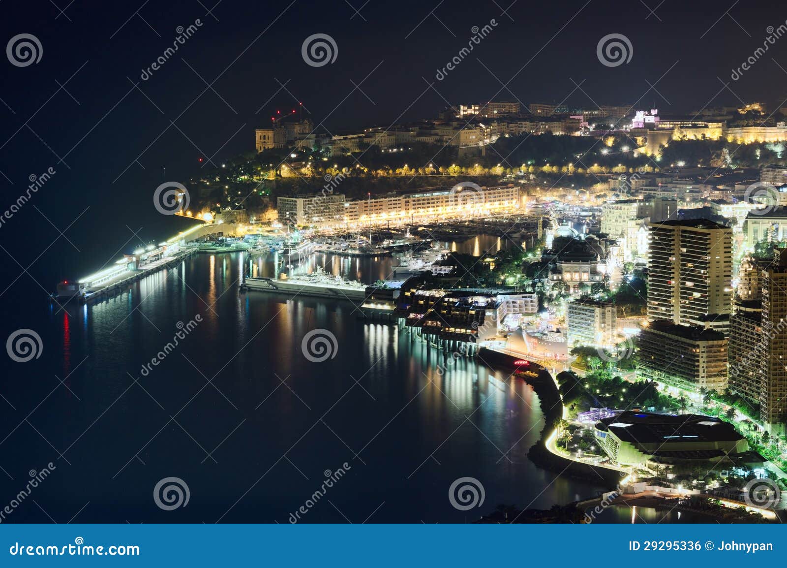 Monaco at night stock photo. Image of famous, luxurious - 29295336