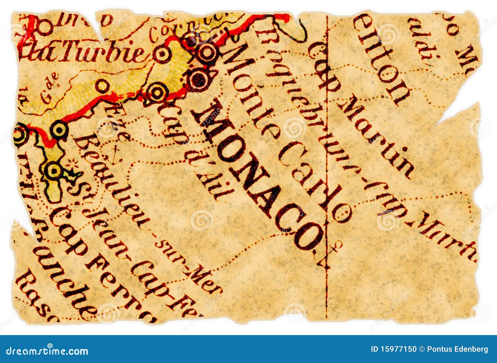 Monaco old map stock photo. Image of page, paper, city - 15977150