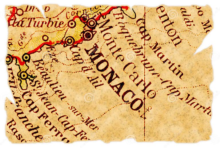 Monaco old map stock photo. Image of page, paper, city - 15977150