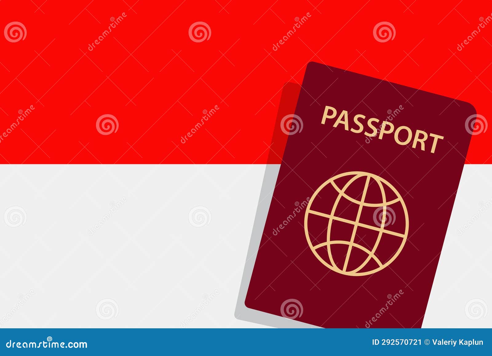 Monaco Immigration Document Close Up. Passport Visa On Monaco Flag ...