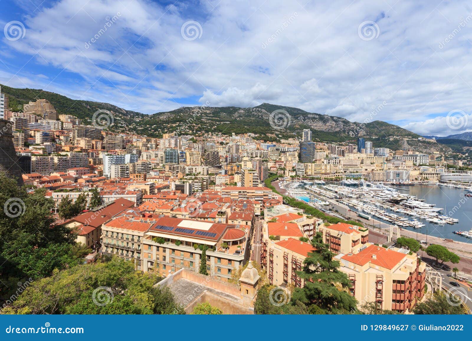 Monaco stock image. Image of dock, monaco, mountain - 129849627