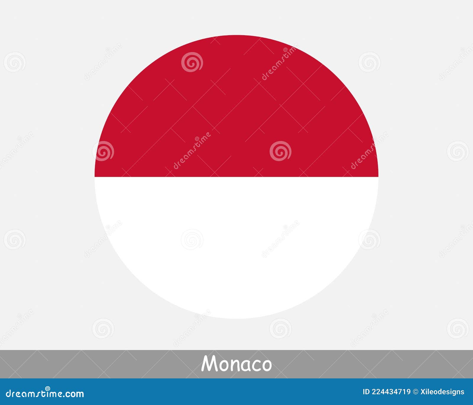 Monaco Round Circle Flag. Monacan Circular Button Banner Icon Stock ...