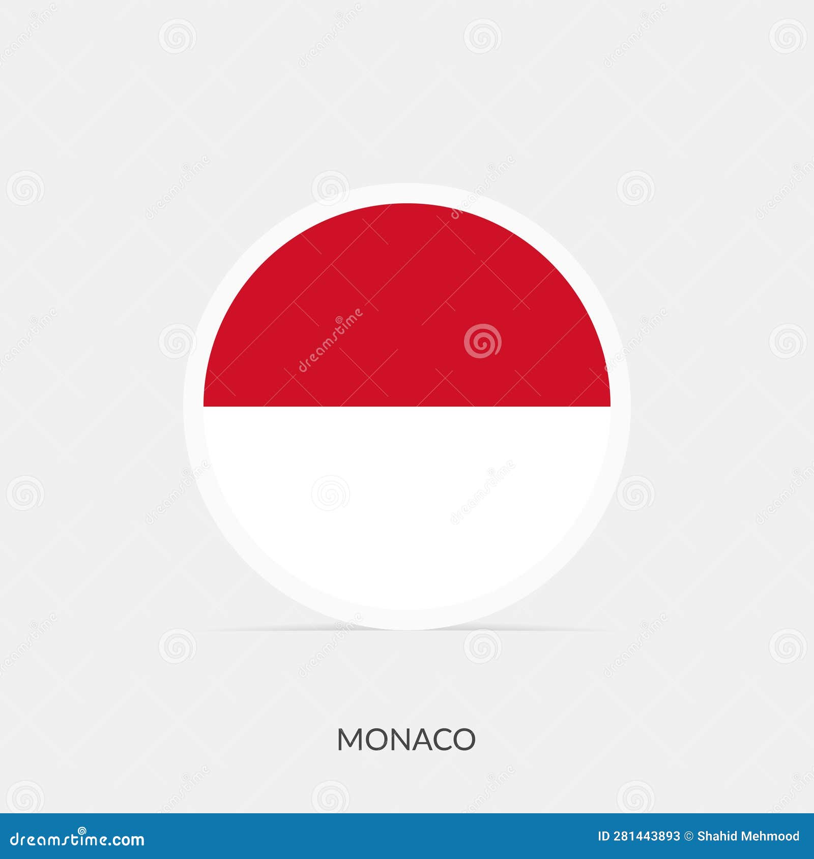 Monaco Round Flag Icon with Shadow Stock Vector - Illustration of ...