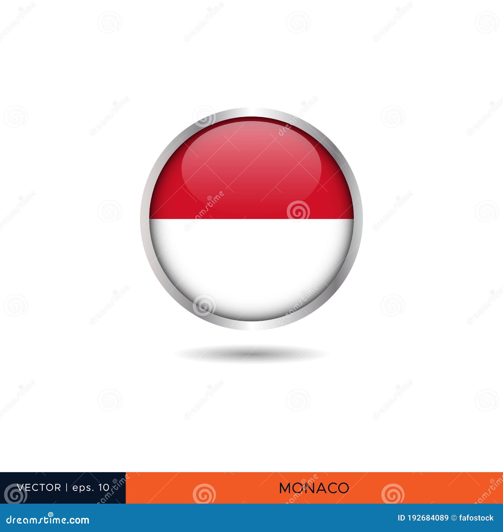 Monaco Round Flag Vector Design. Stock Vector - Illustration of chrome ...