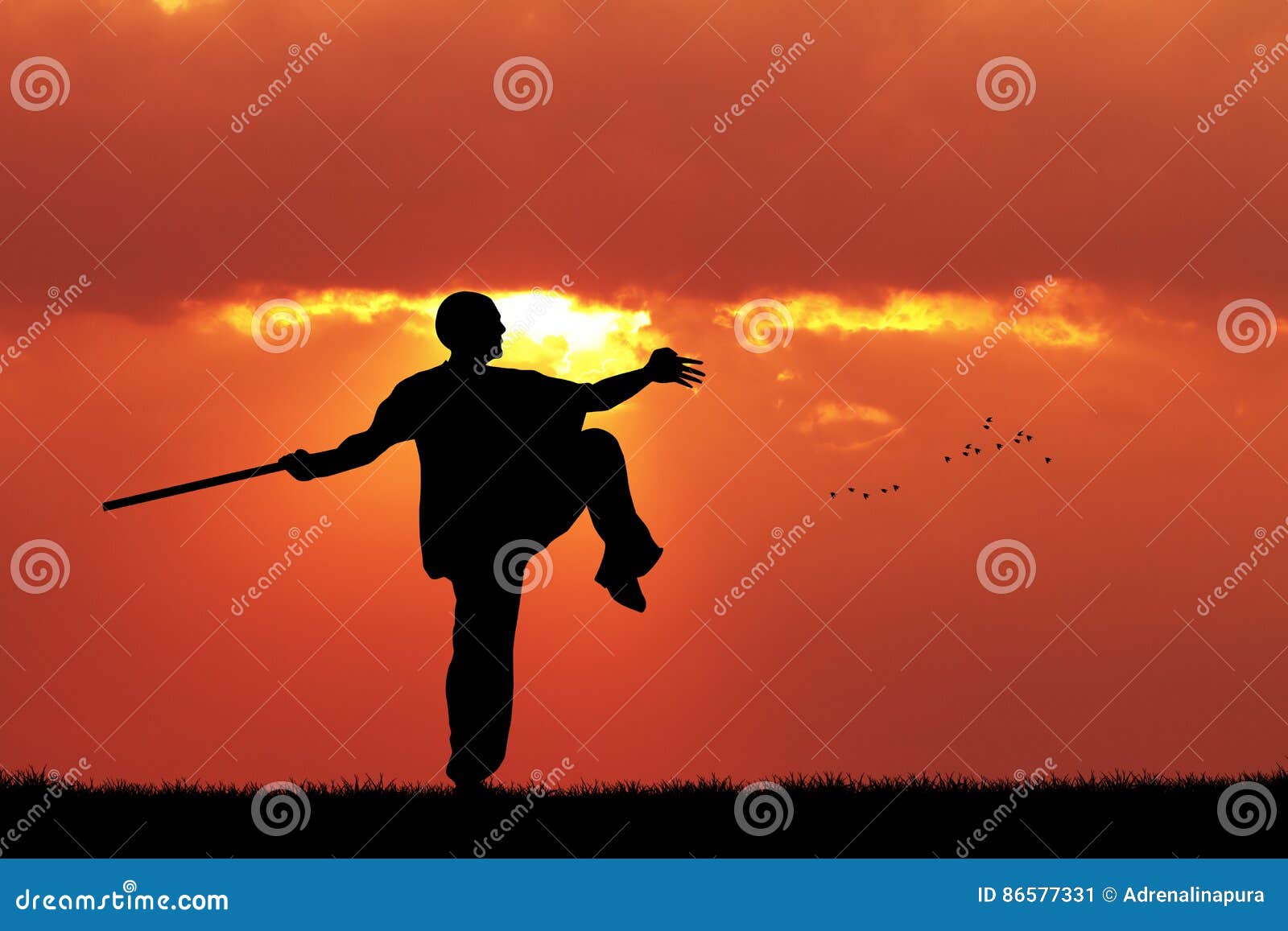 Shaolin At Sunset Royalty-Free Stock Photography | CartoonDealer.com ...