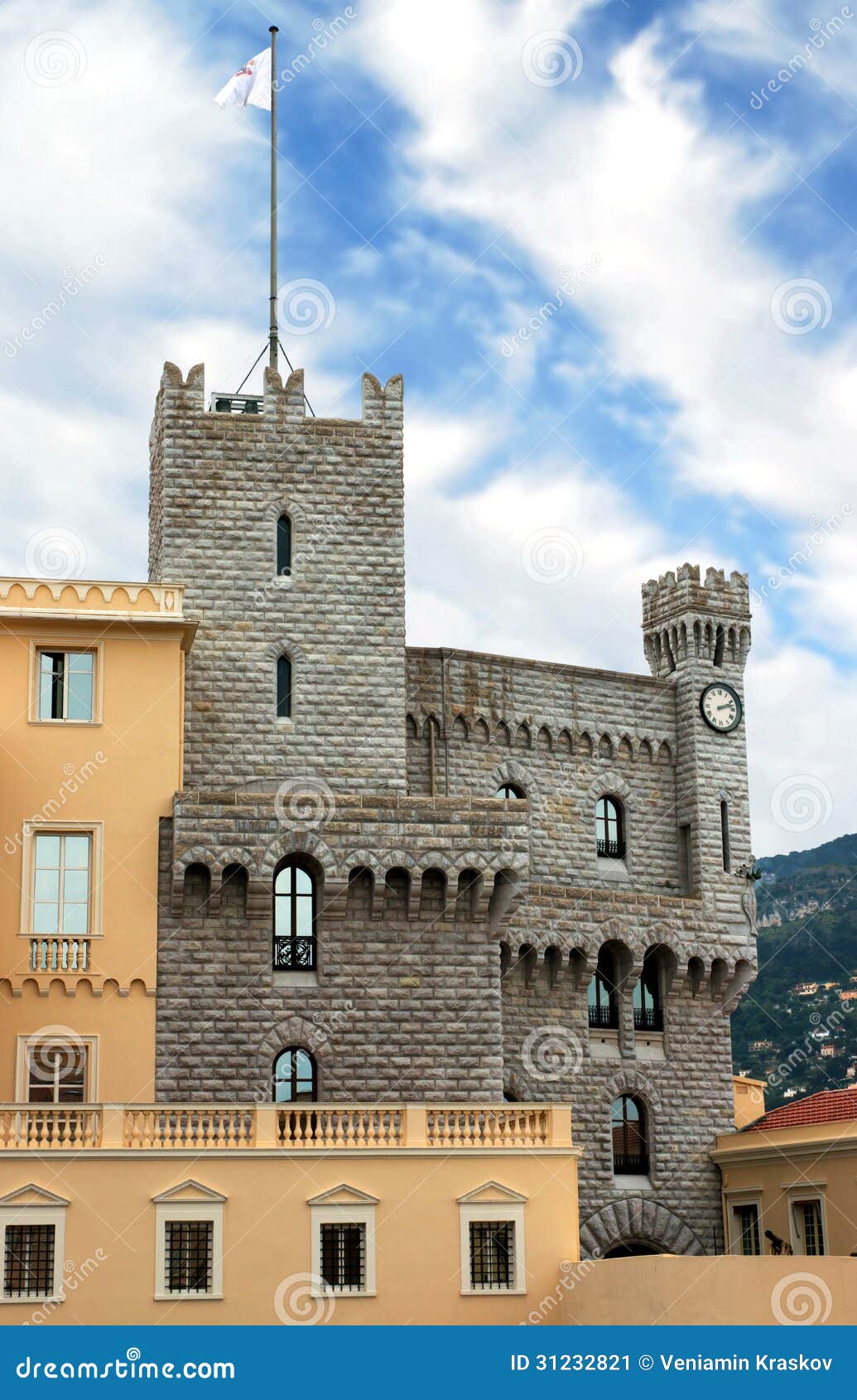 Monaco - Turret of Royal Palace Stock Image - Image of national ...