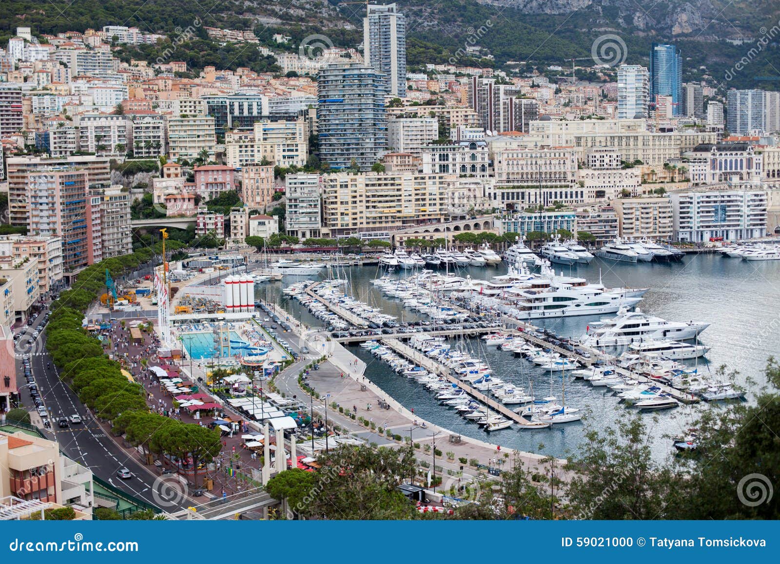 Monaco View of Port from the Monaco Village Editorial Image - Image of ...