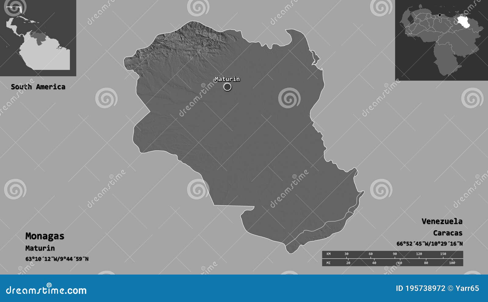 Monagas, State of Venezuela,. Previews. Bilevel Stock Illustration ...