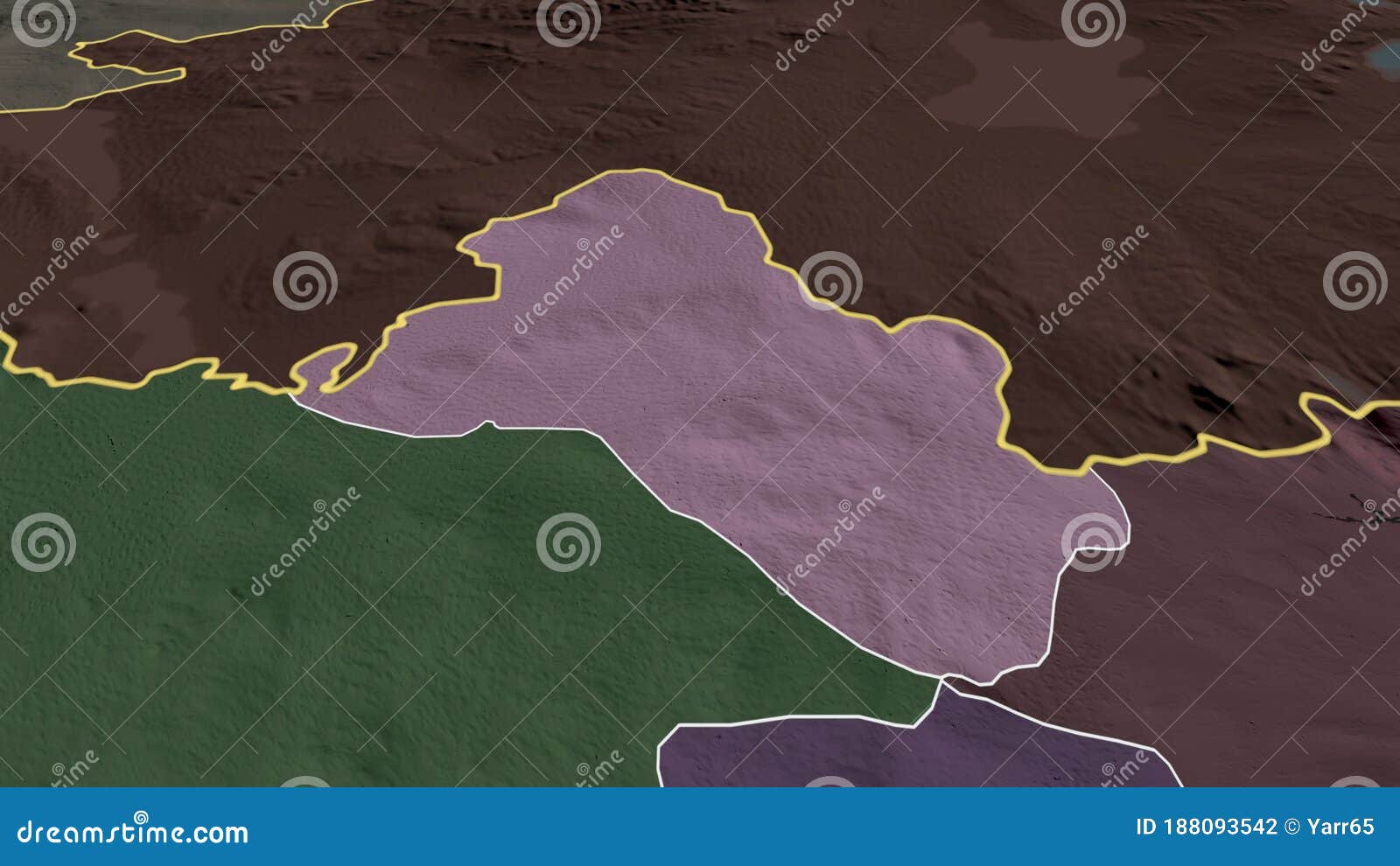 Monaghan, Ireland - Highlighted. Administrative Stock Illustration ...