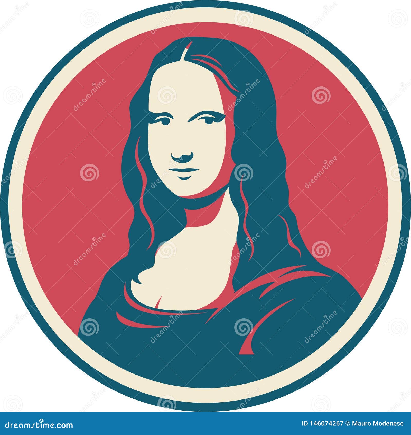 Mona Lisa portrait stock illustration. Illustration of beauty - 146074267