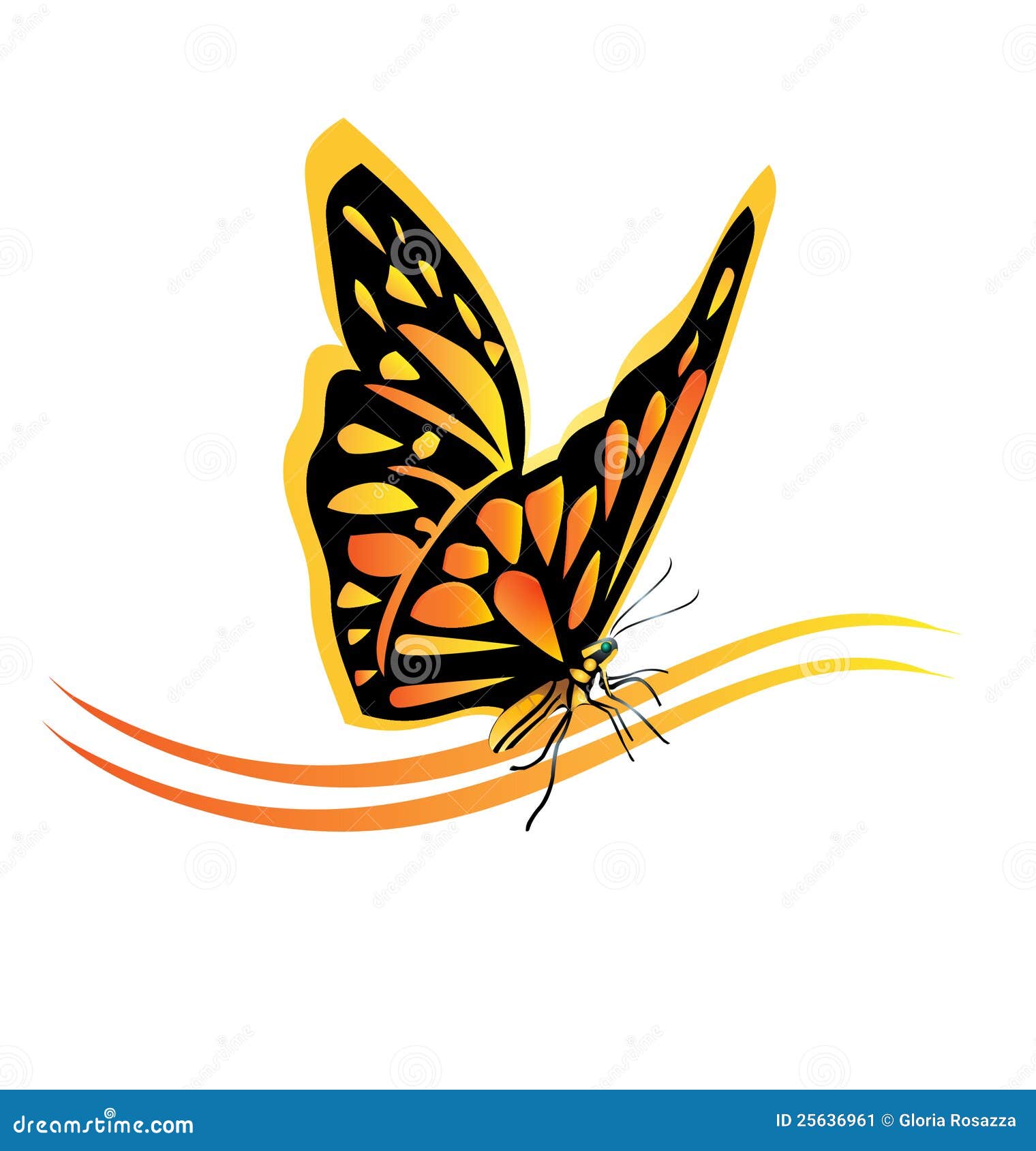 Monarch butterfly logo stock vector. Illustration of flap - 25636961
