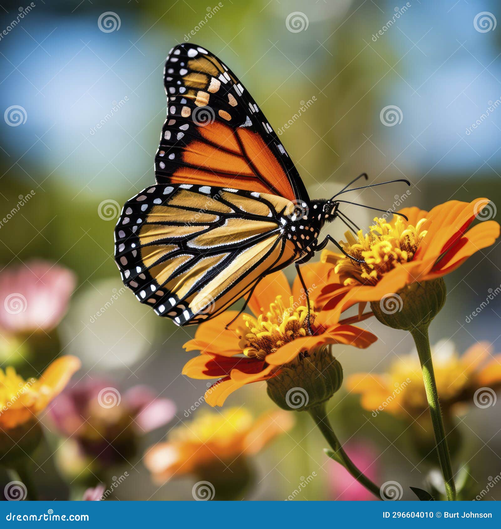 Monarch Butterfly Sitting on a Flower Stock Photo - Image of floral ...