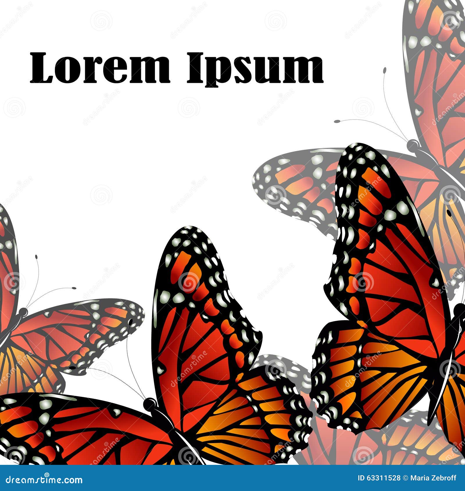 The Monarch Butterfly Vector Background Stock Vector - Illustration of ...