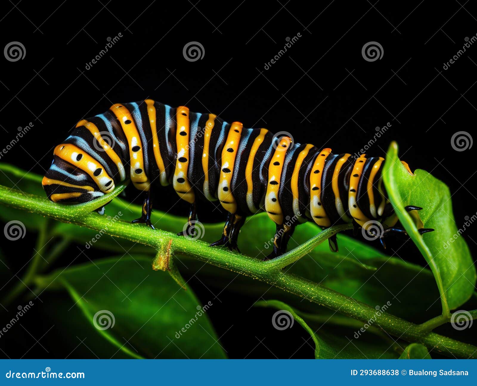 Monarch Caterpillar stock illustration. Illustration of majestic ...