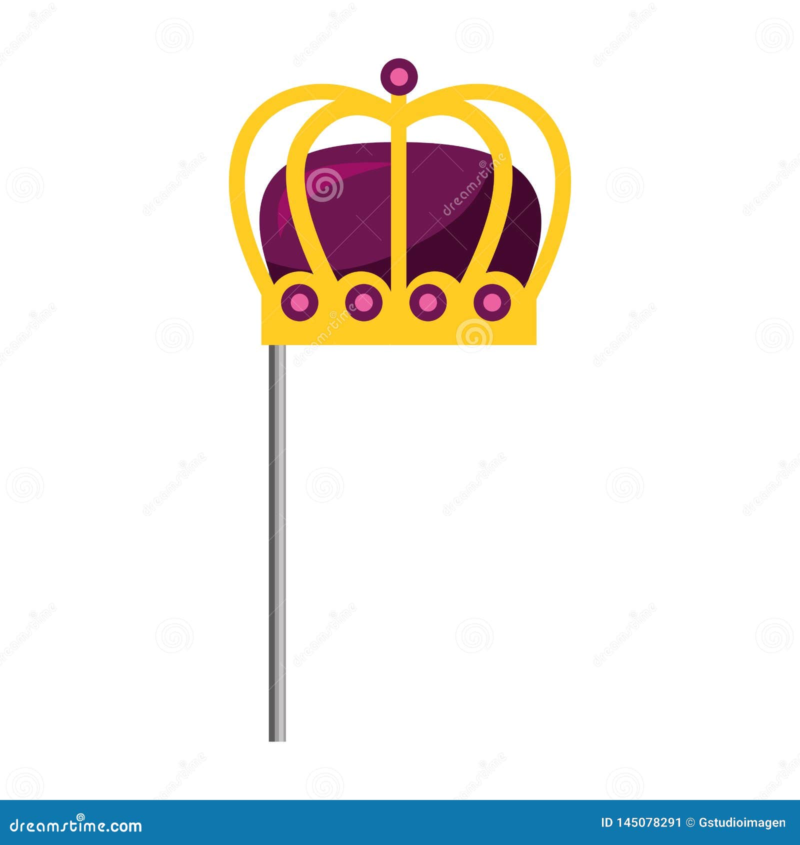 Monarchical crown in stick stock vector. Illustration of isolated ...