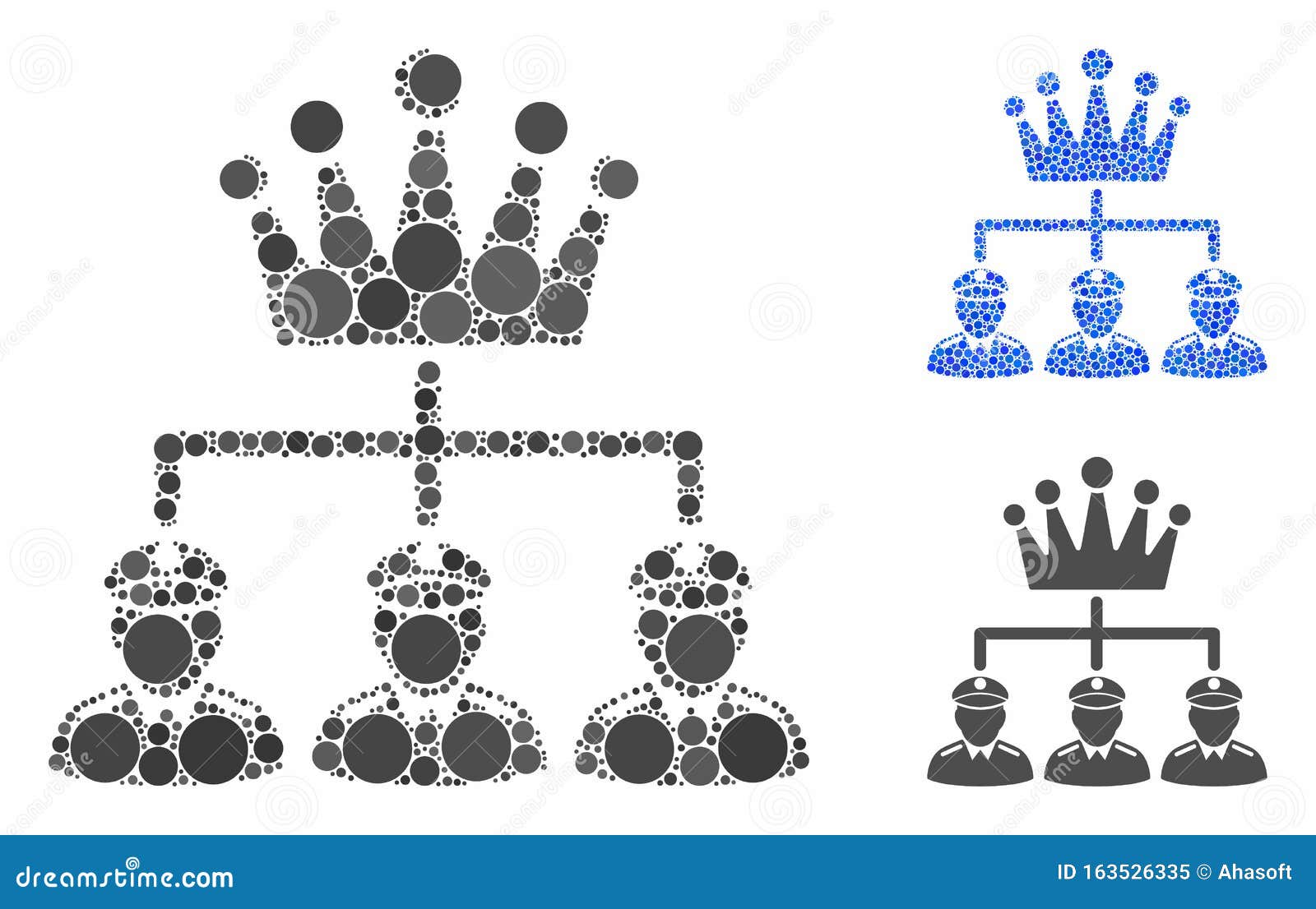 Monarchy Structure Composition Icon of Round Dots Stock Illustration ...
