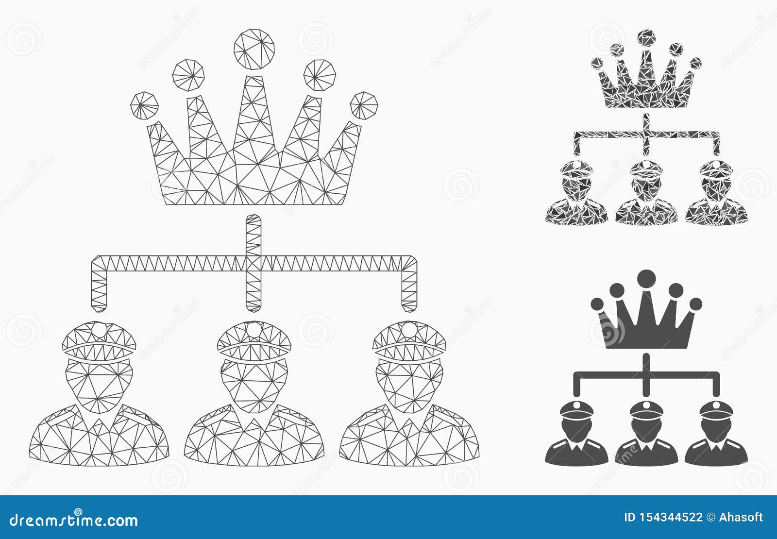 Monarchy Structure Vector Mesh Wire Frame Model and Triangle Mosaic ...