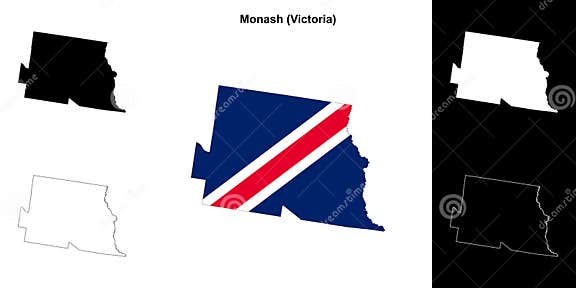 Monash outline map stock illustration. Illustration of geography ...