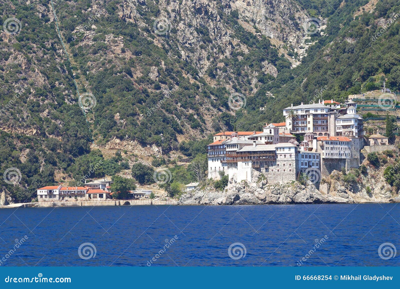 Monasteries on Mount Athos stock photo. Image of mediterranean - 66668254
