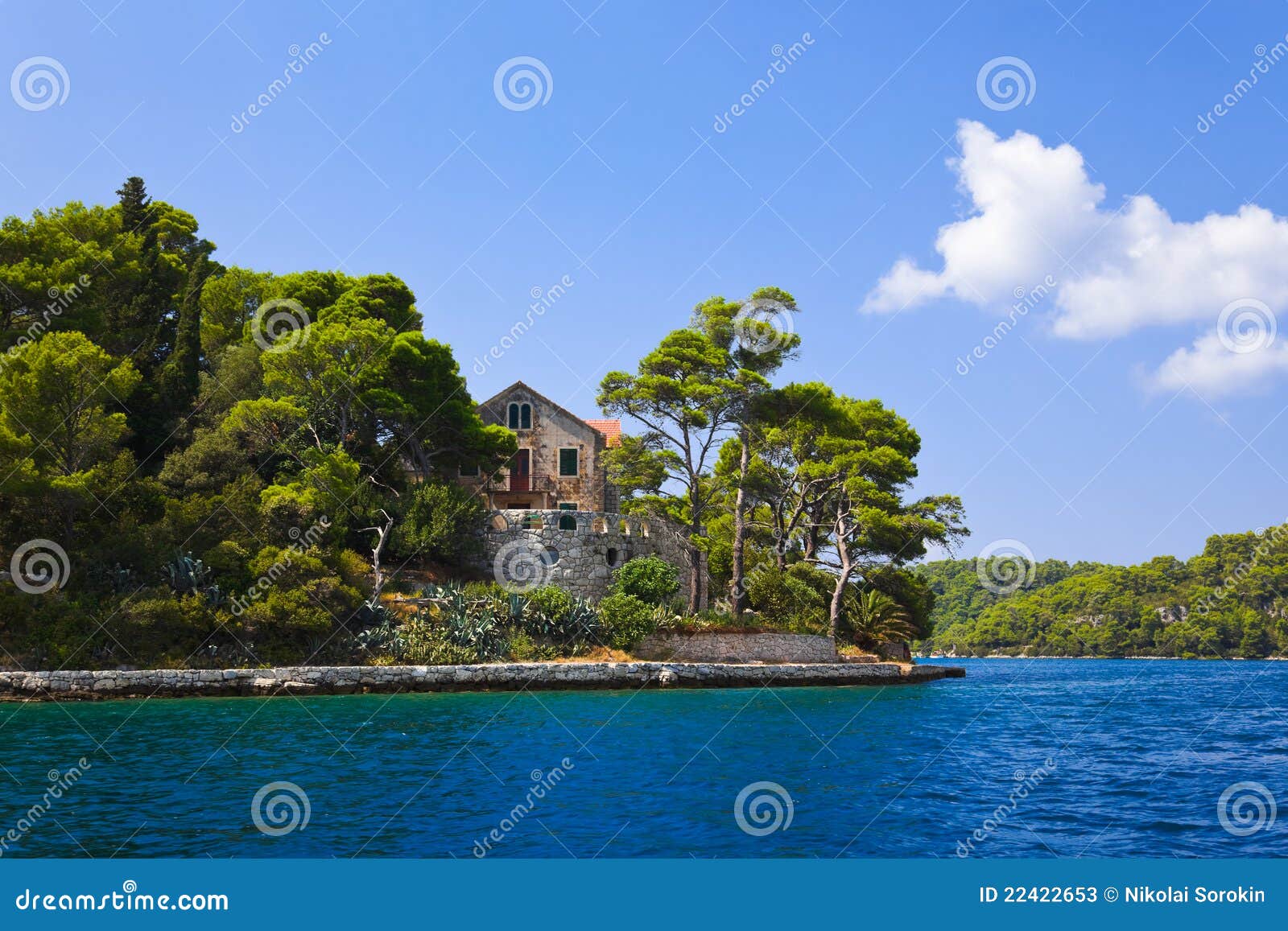 Monasterio En La Isla Mljet En Croatia Imagen de archivo - Imagen de ...