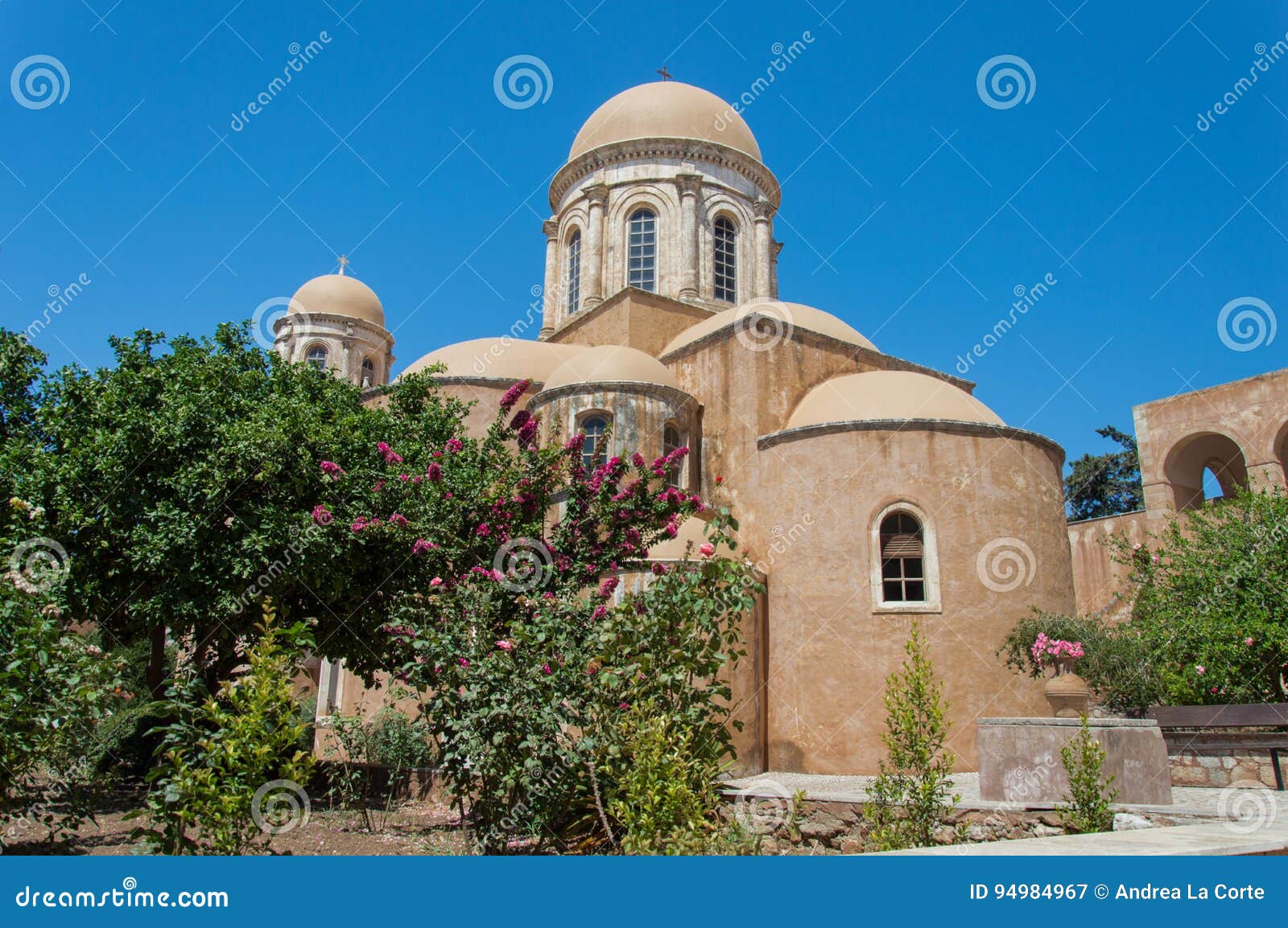 The Monastery of Agia Triada in Crete, Greece Stock Image - Image of ...