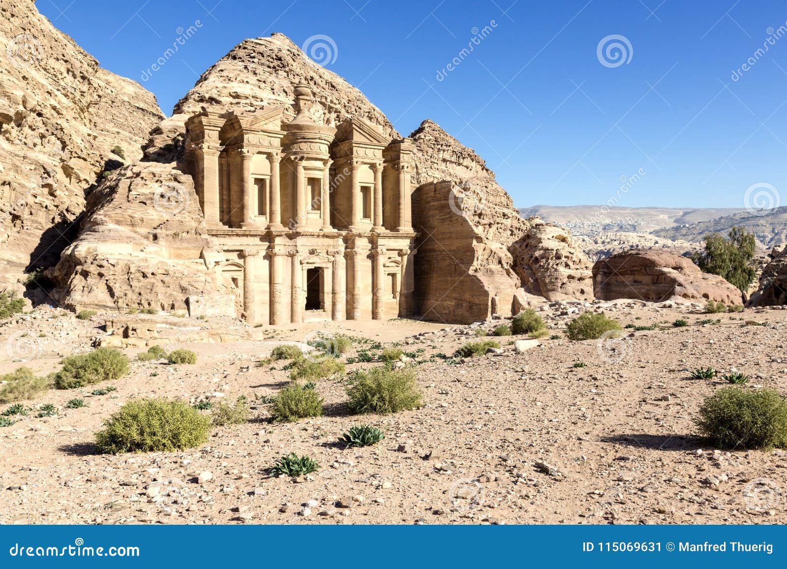 The Monastery Al Deir in Petra, Jordan Stock Image - Image of bedouin ...