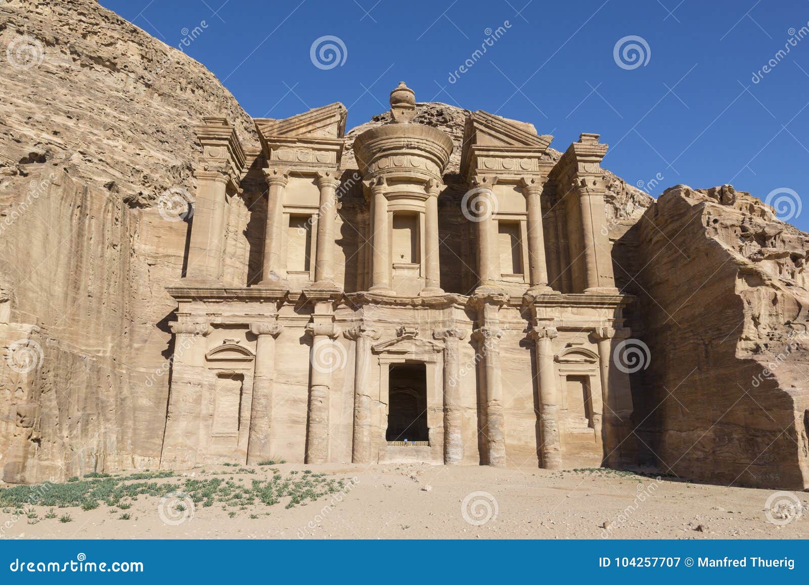 The Monastery Al Deir in Petra, Jordan Stock Image - Image of landmark ...