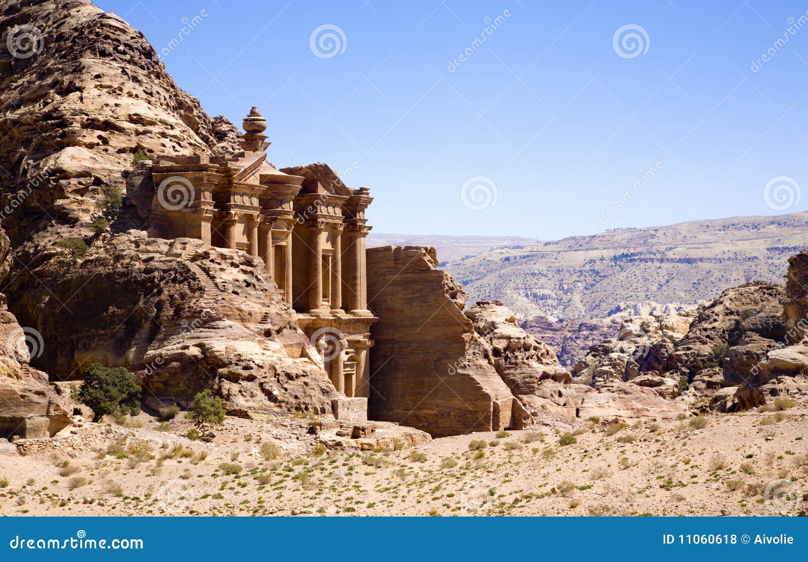 The Monastery in Ancient City of Petra Stock Photo - Image of arabian ...