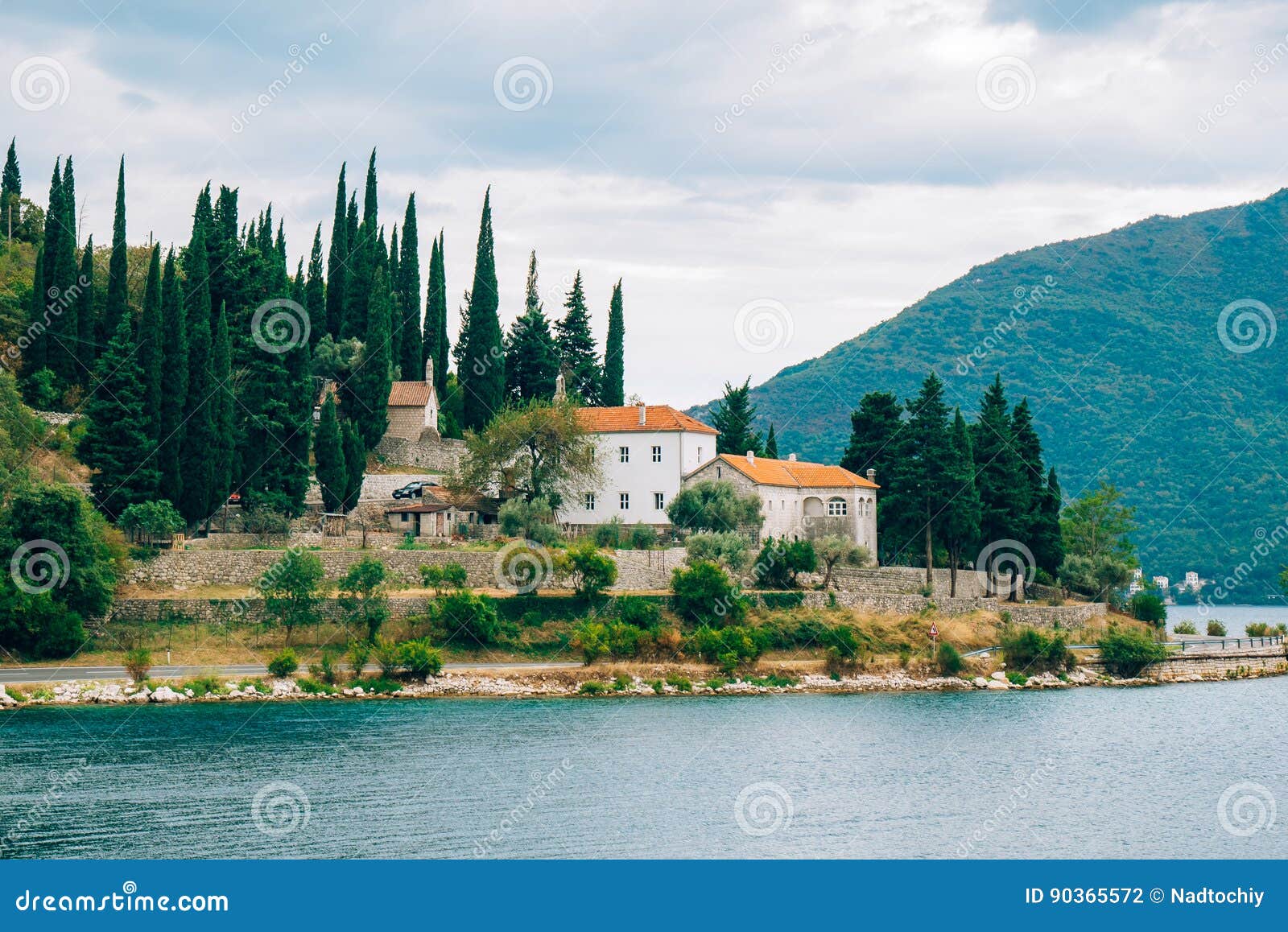Monastery of Banja on the Shore of Kotor Bay, between the Cities Stock ...