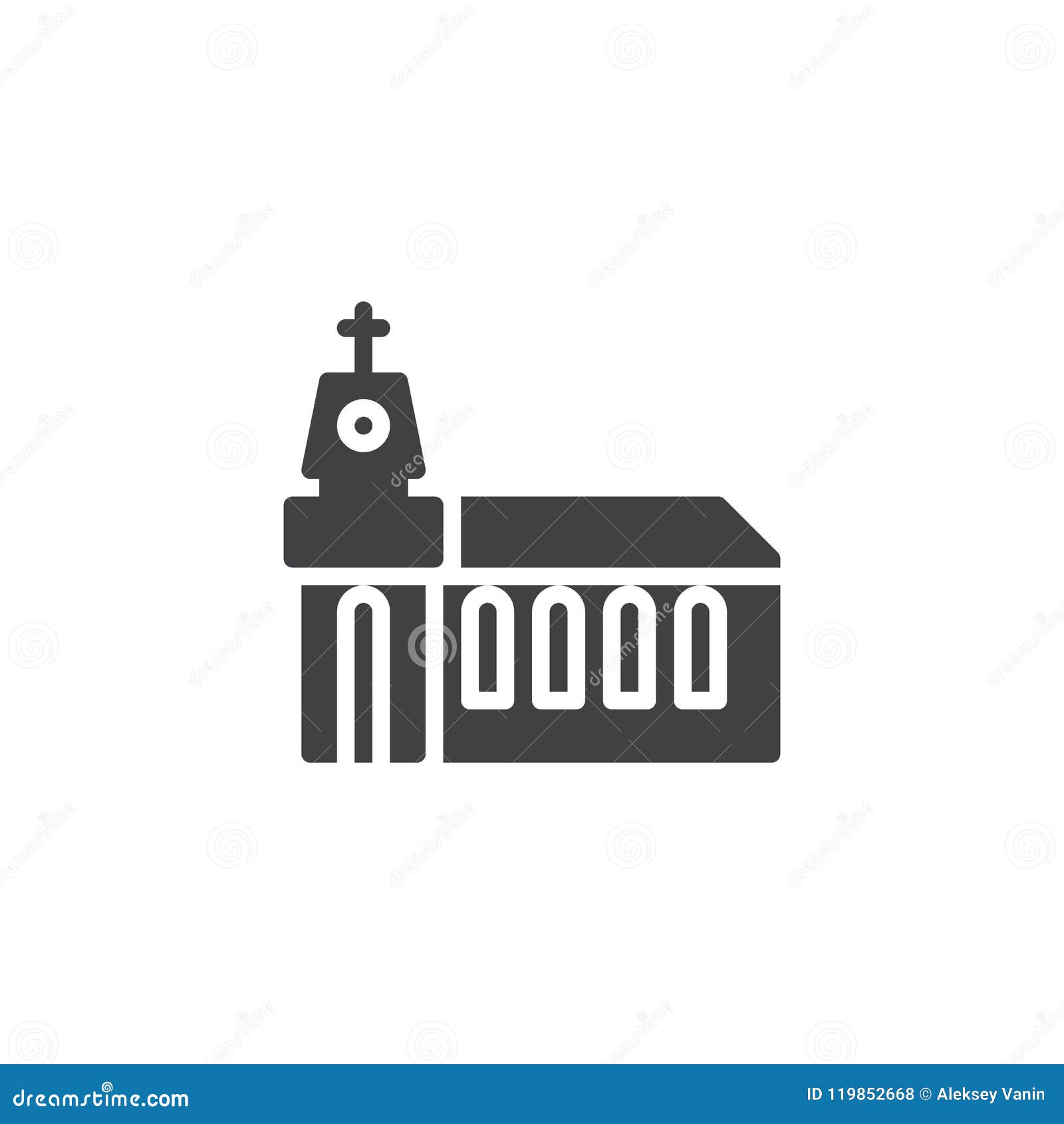 Monastery Building Vector Icon Stock Vector - Illustration of solid ...