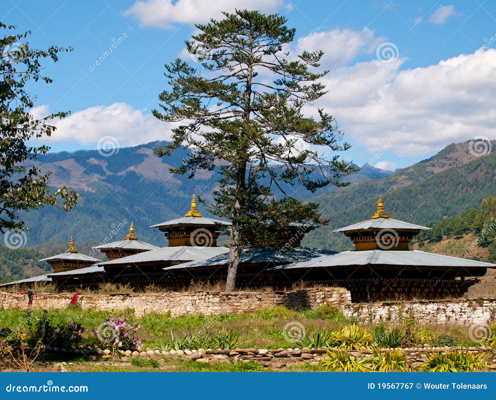 Monastery in the Bumthang Valley (Bhutan) Stock Image - Image of ...