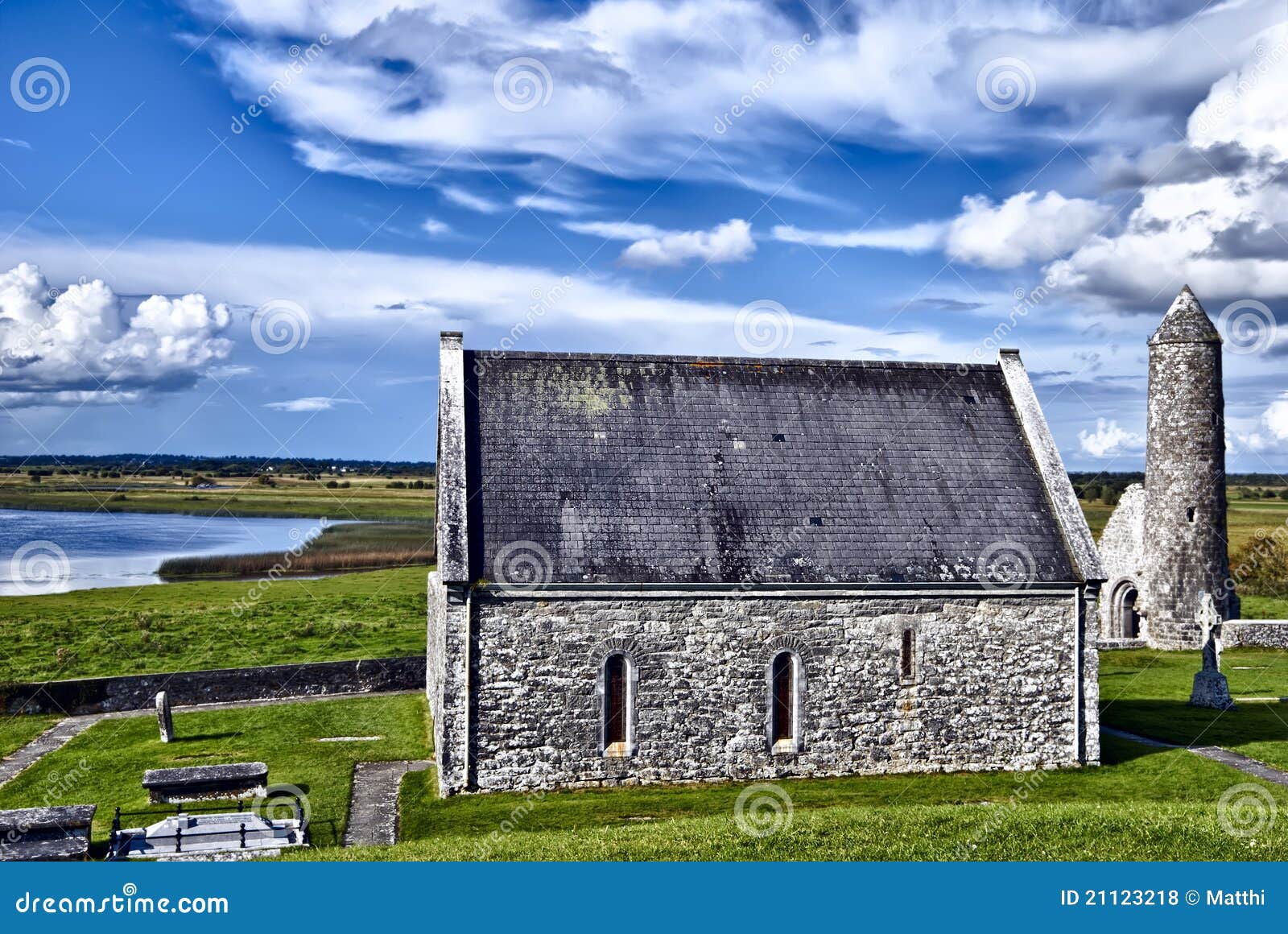 The Monastery of Clonmacnoise, Ireland - Temple Co Stock Photo - Image ...