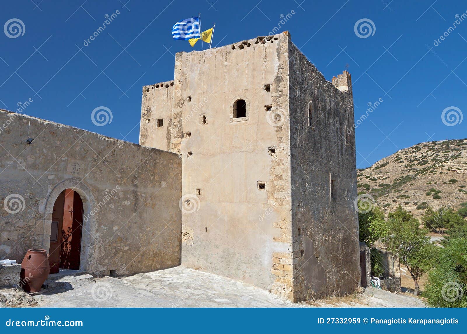 Monastery at Crete Island in Greece Stock Image - Image of historical ...