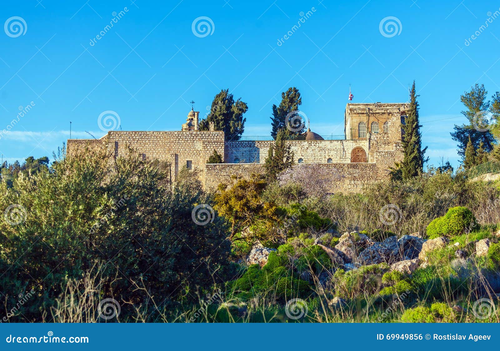 The Monastery of the Cross Exterior, Jerusalem Stock Photo - Image of ...