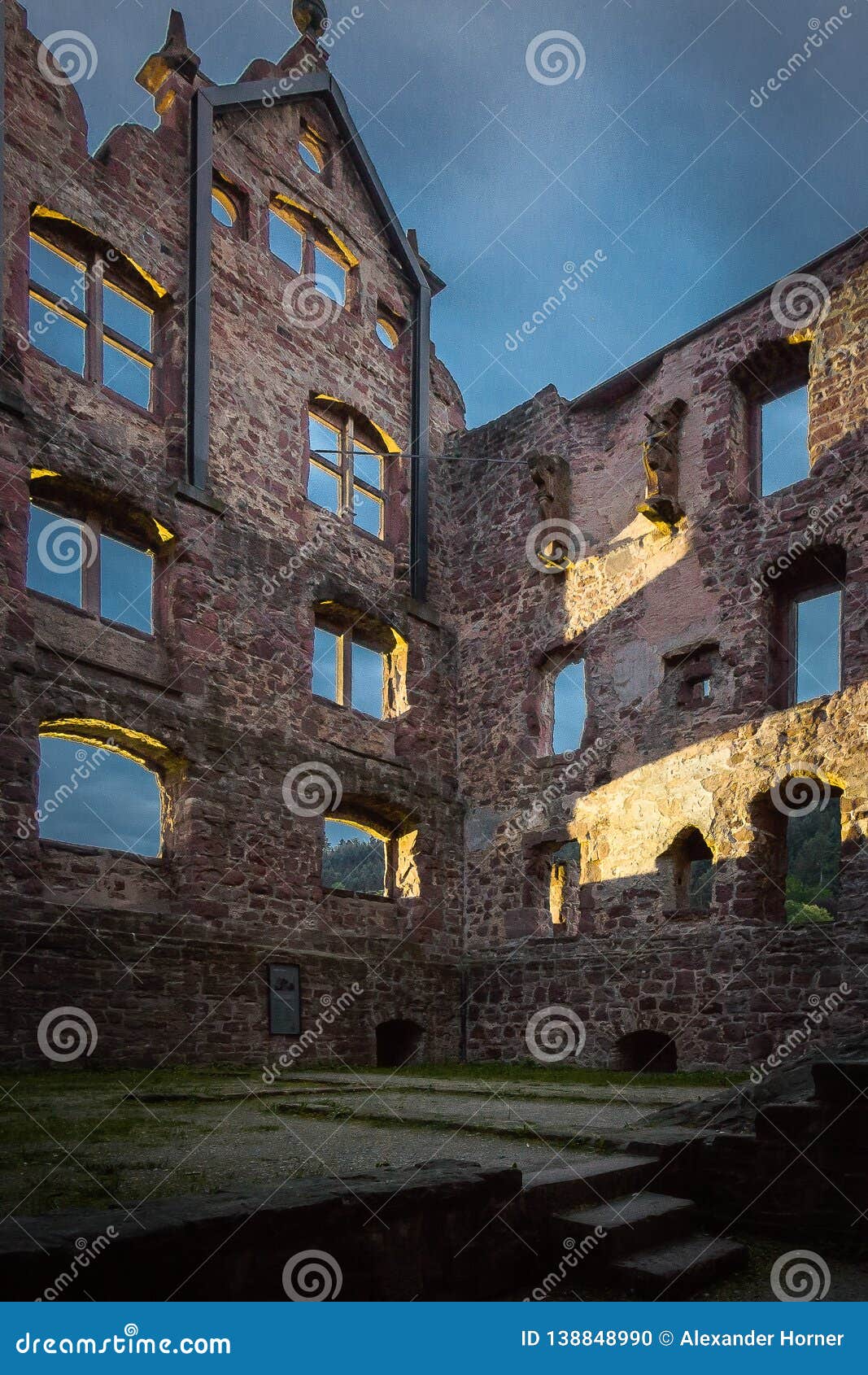 Monastery at Dawn Black Forest Night Time Stock Photo - Image of build ...