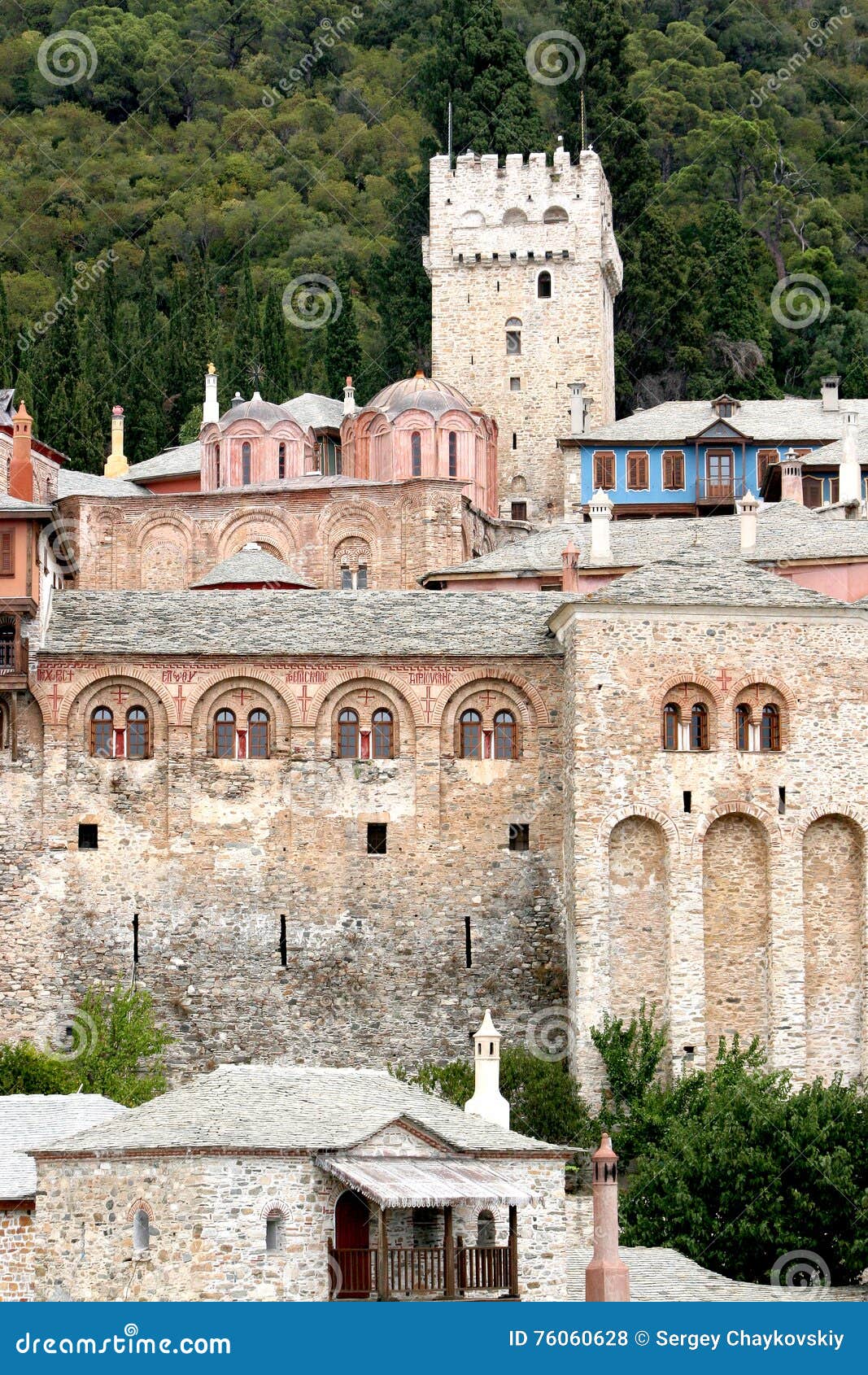 Monastery Dochiariou on Mount Athos Stock Photo - Image of landmark ...
