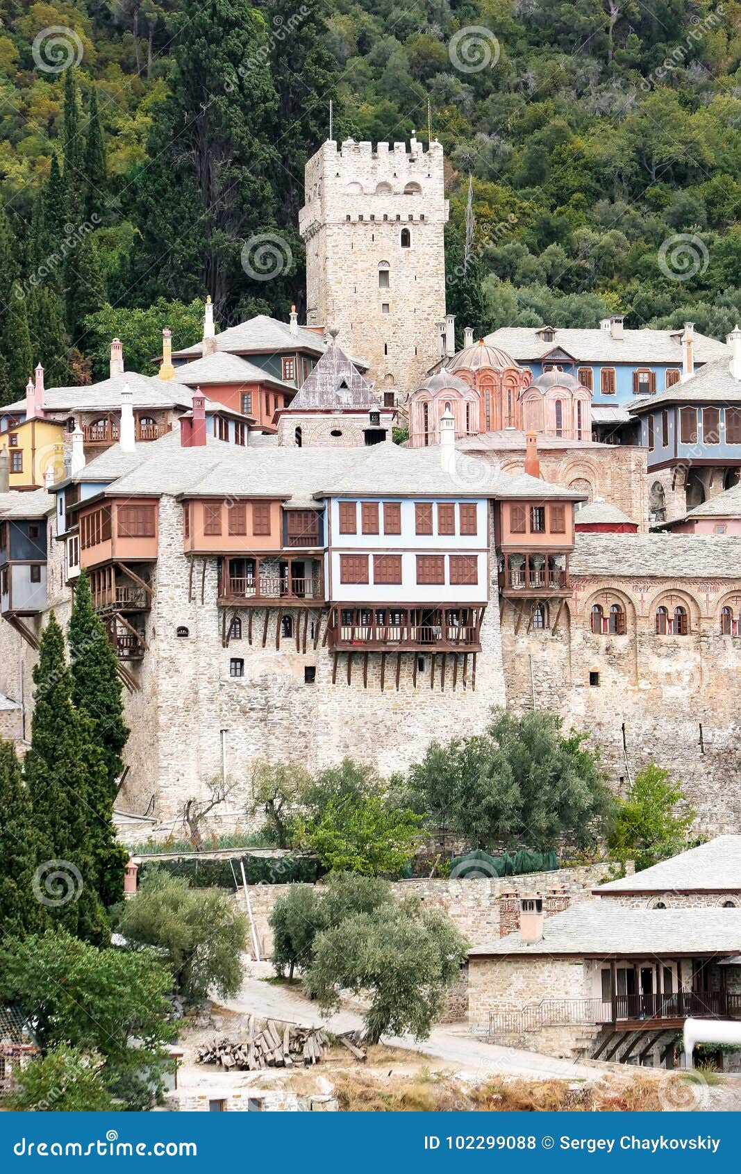 Monastery Dochiariou on Mount Athos Stock Photo - Image of athos ...