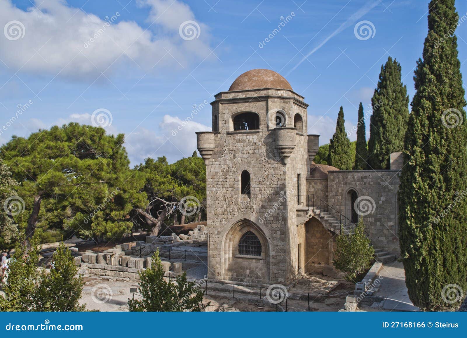 The Monastery on the Filerimos Stock Photo - Image of middle, fortress ...