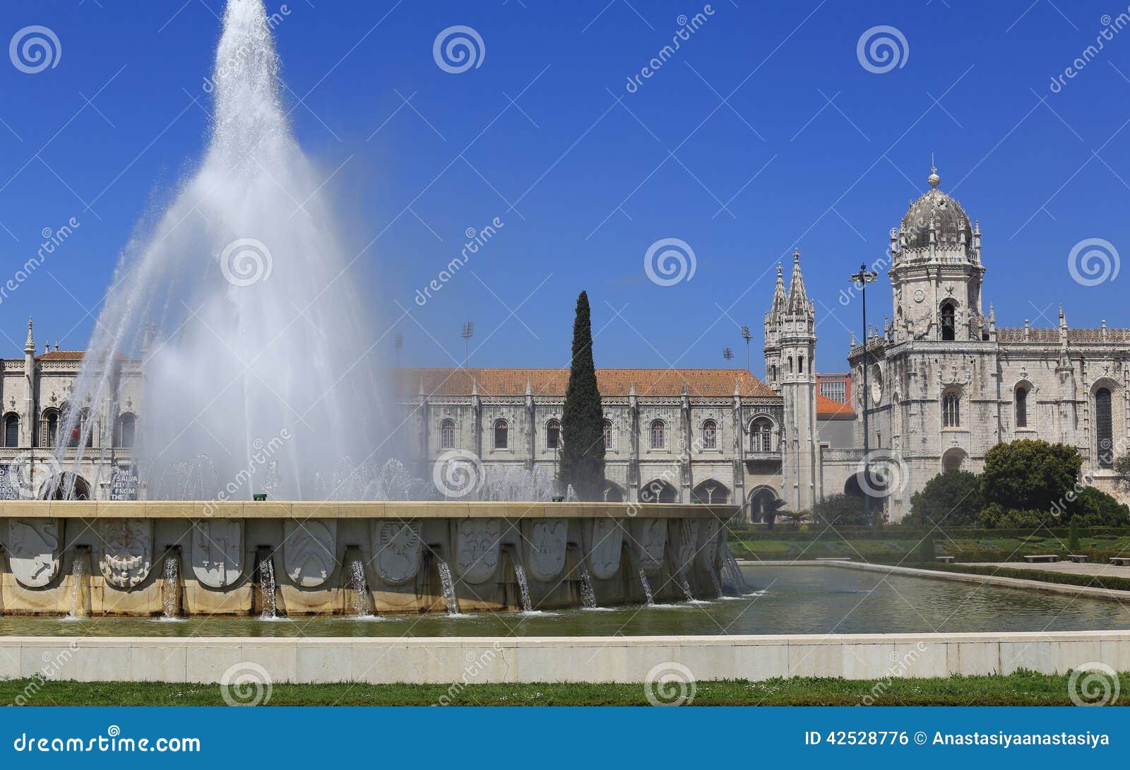 Monastery and Fountain stock photo. Image of manueline - 42528776