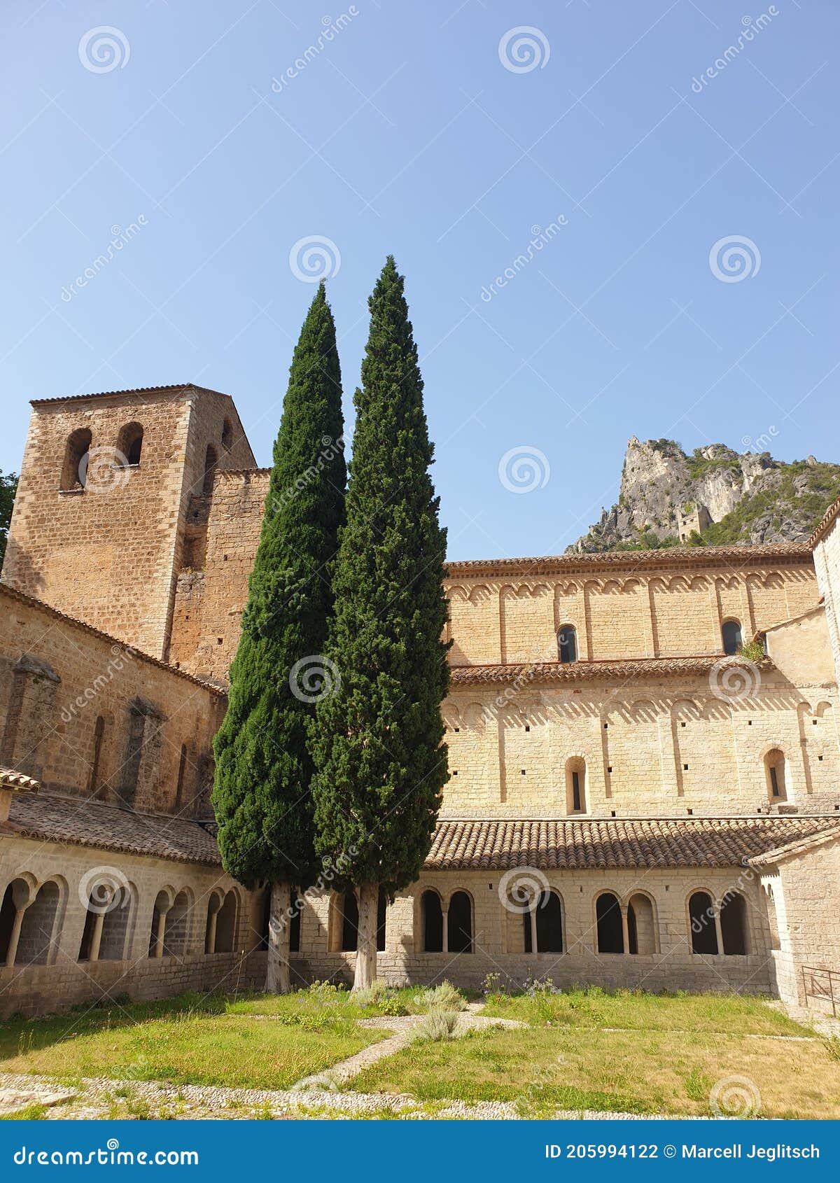 A Monastery in France with 2 Trees Stock Photo - Image of fortification ...