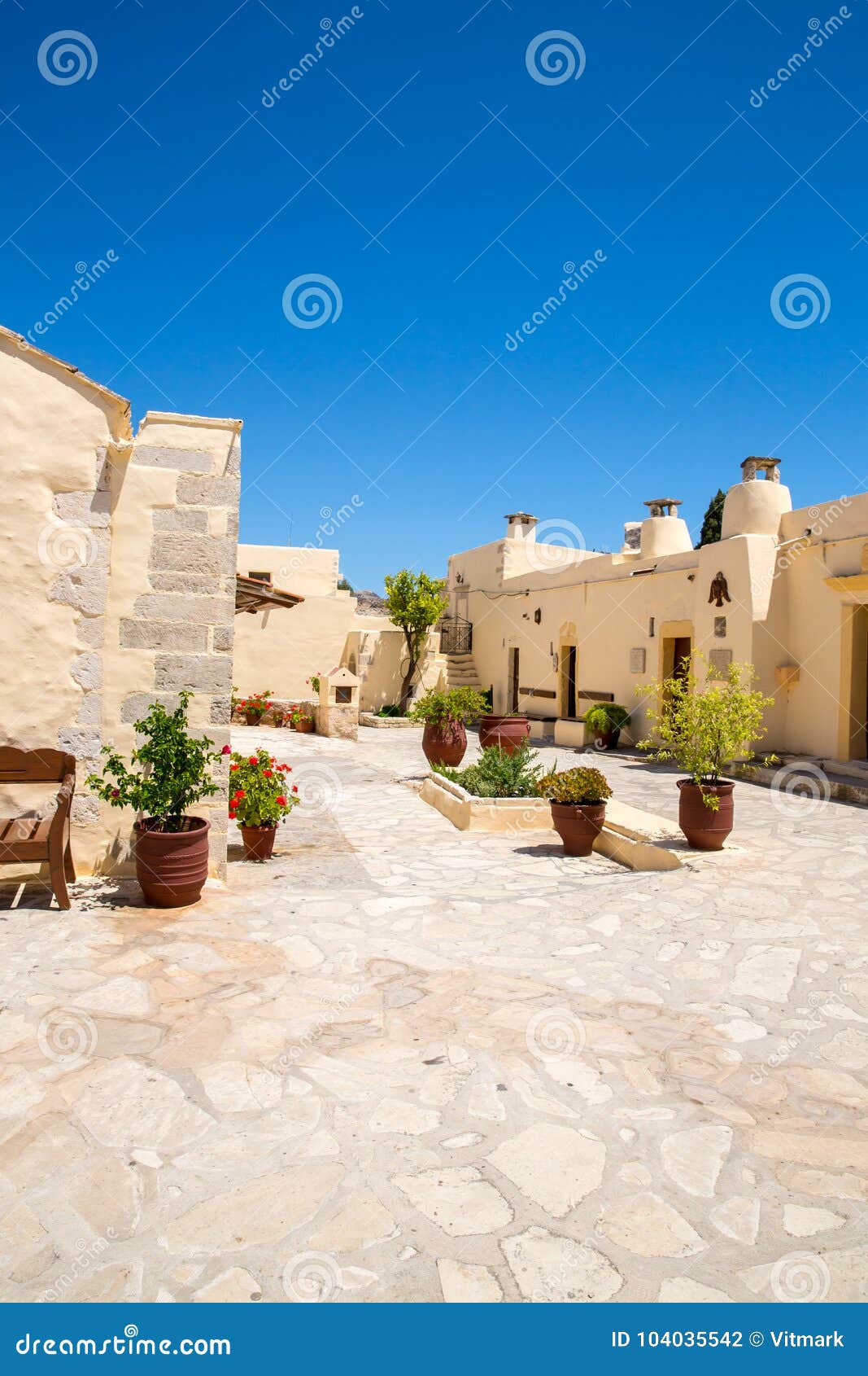 Monastery Friary in Messara Valley at Crete Island in Greece. Messara ...