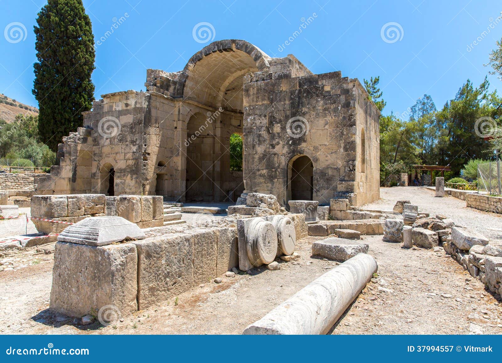 Monastery (friary) in Messara Valley at Crete Island in Greece. Stock ...