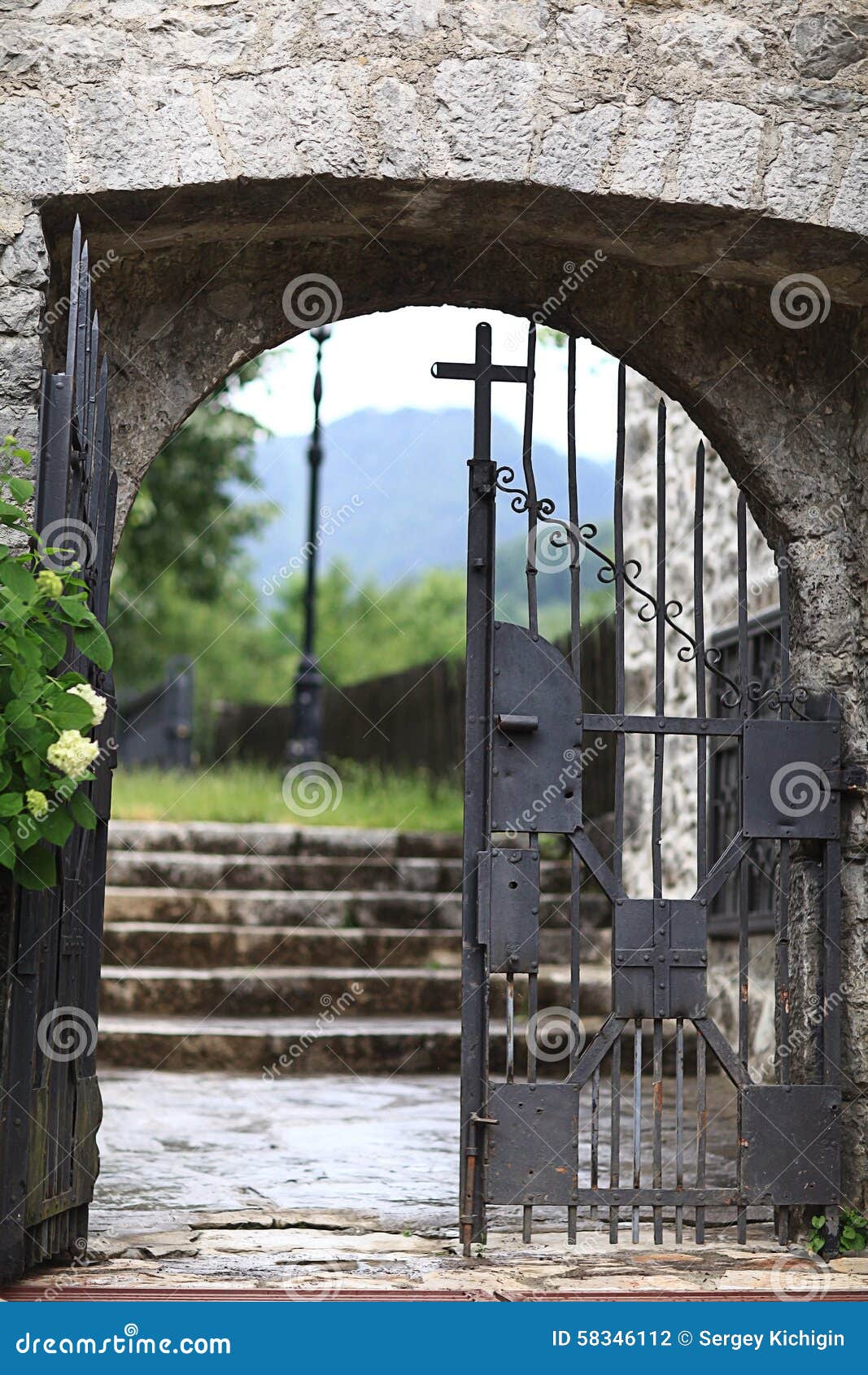Monastery gate stock photo. Image of door, arch, mediterranian - 58346112
