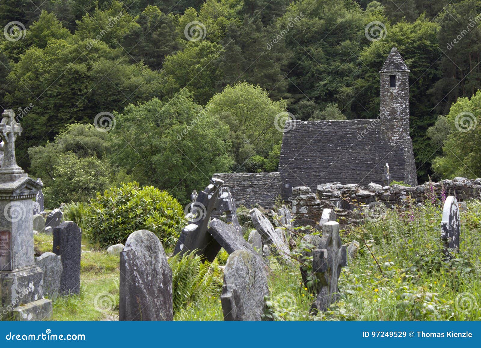 Monastery Glendalough in Ireland Stock Image - Image of churches ...