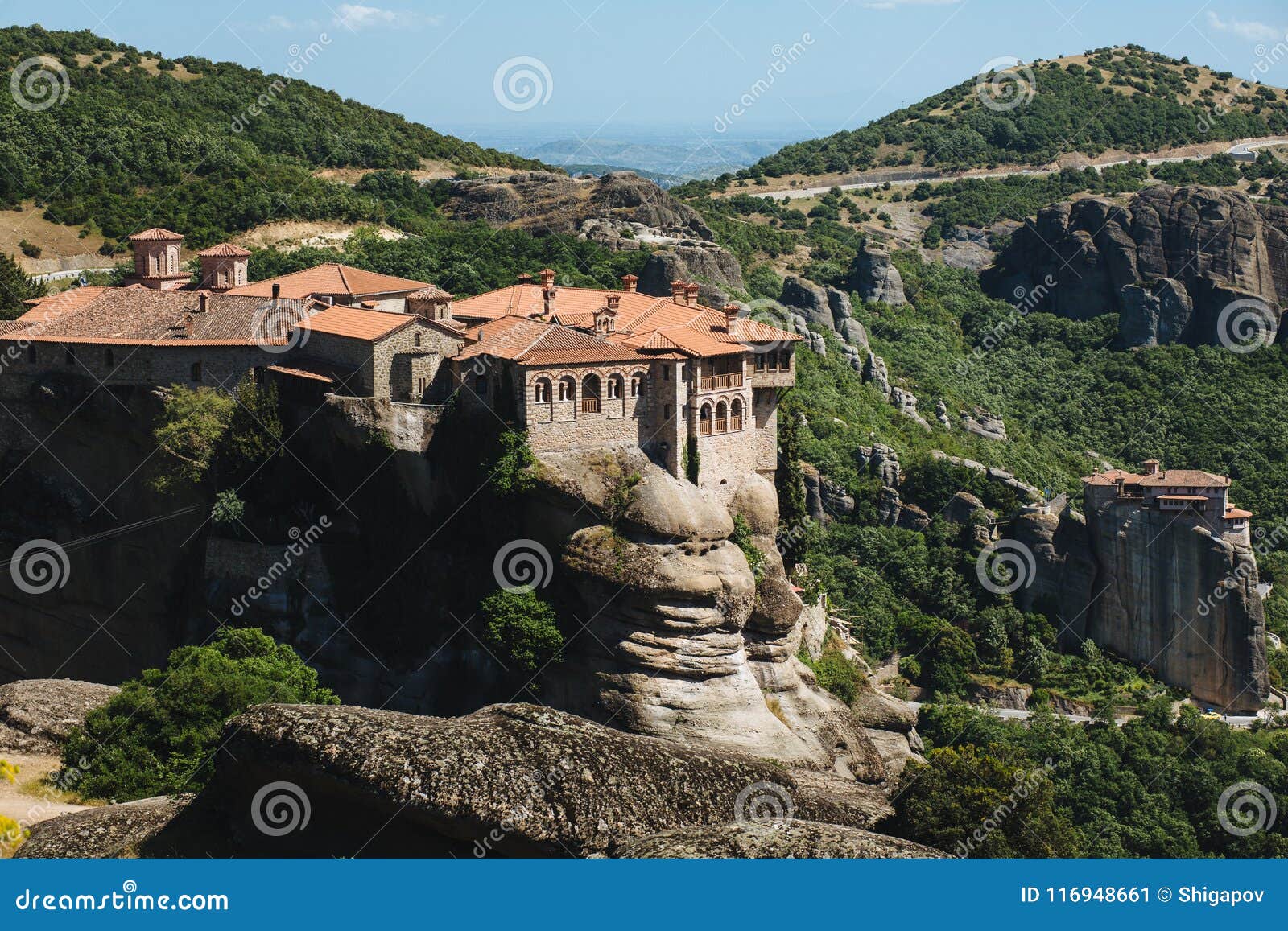 Monastery of the Great Meteoron Stock Image - Image of kalambaka, abbey ...