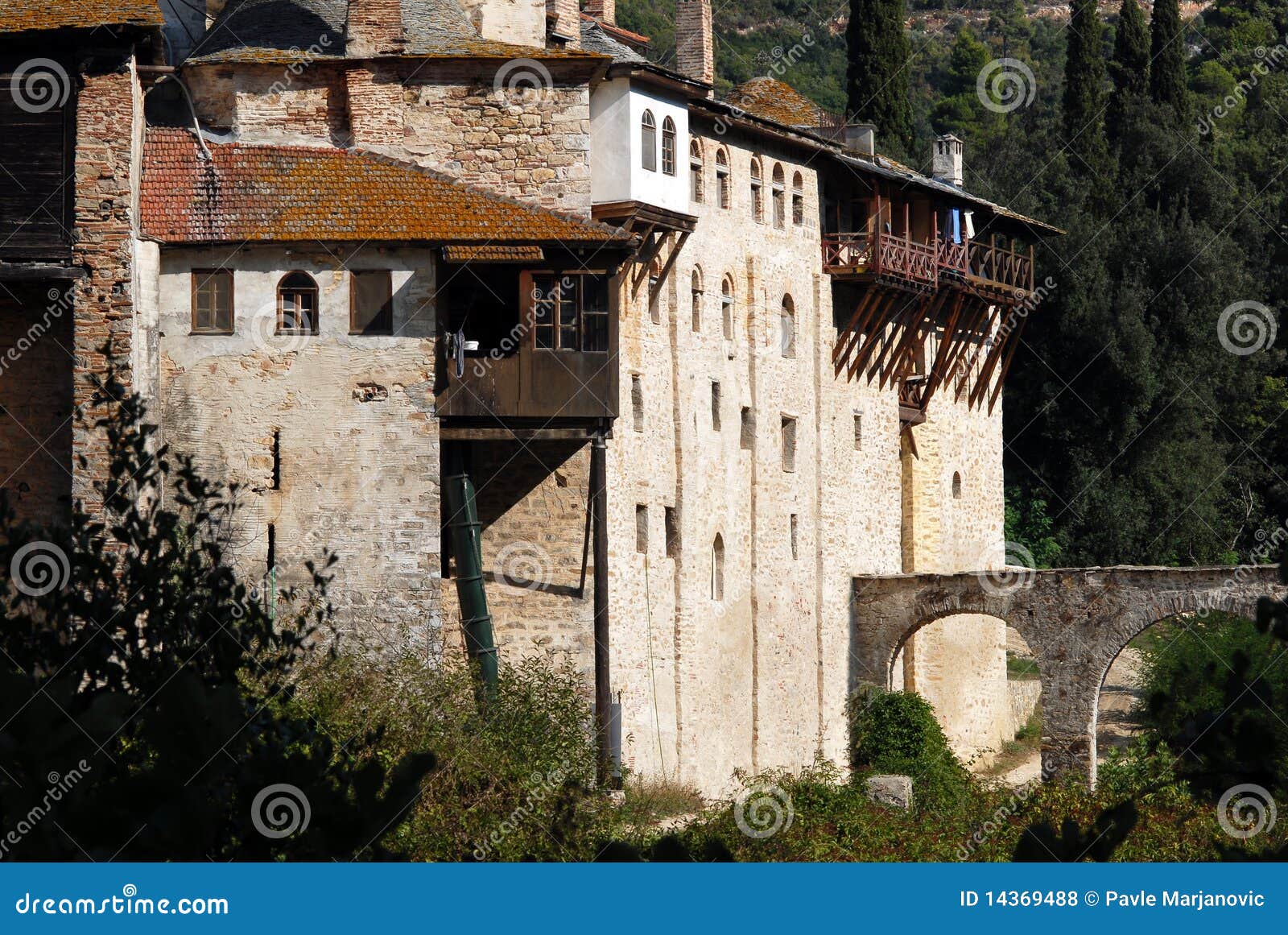 Monastery Hilandar, Holy Mount Athos Stock Photo - Image of serbian ...