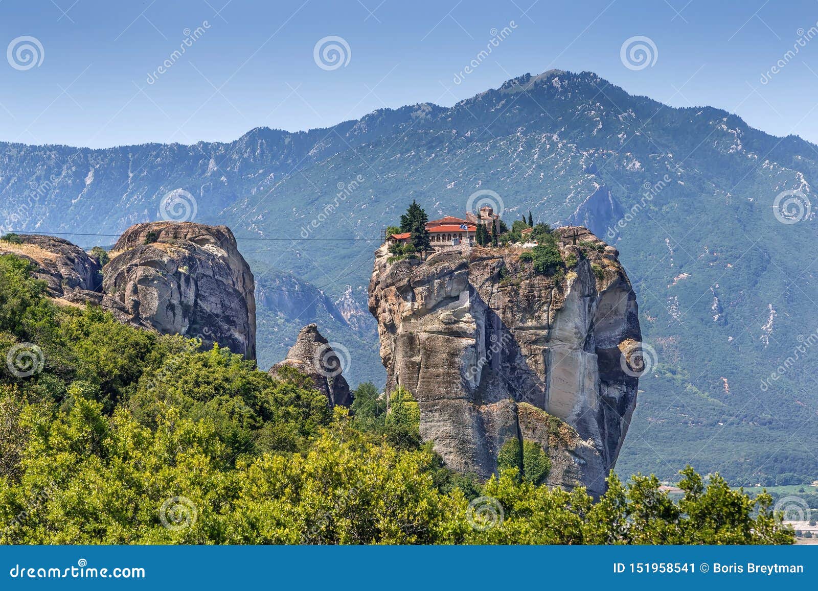 Monastery of the Holy Trinity, Meteora, Greece Stock Image - Image of ...