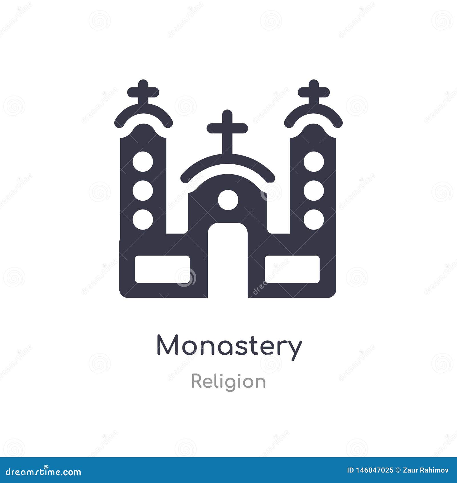 Monastery Icon. Isolated Monastery Icon Vector Illustration from ...