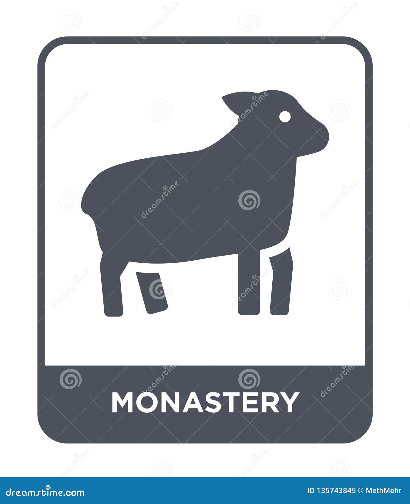 Monastery Icon in Trendy Design Style. Monastery Icon Isolated on White ...