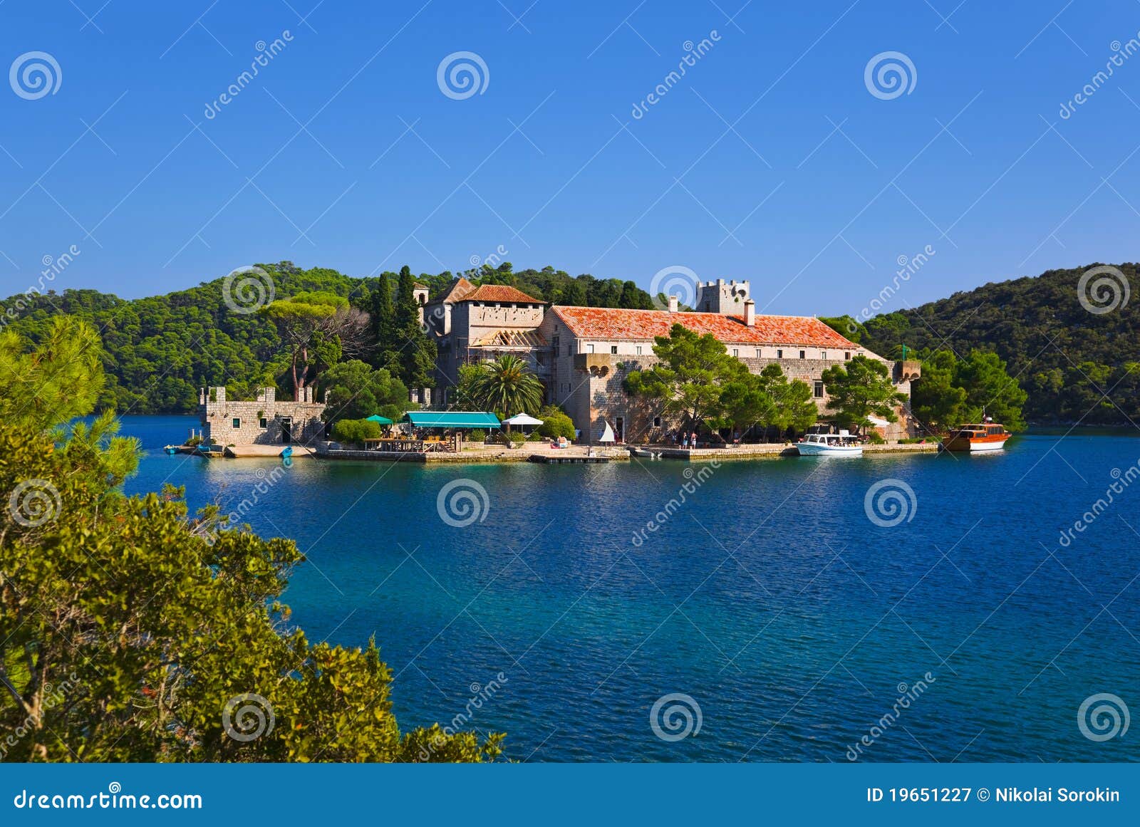 Monastery at Island Mljet in Croatia Stock Image - Image of exterior ...